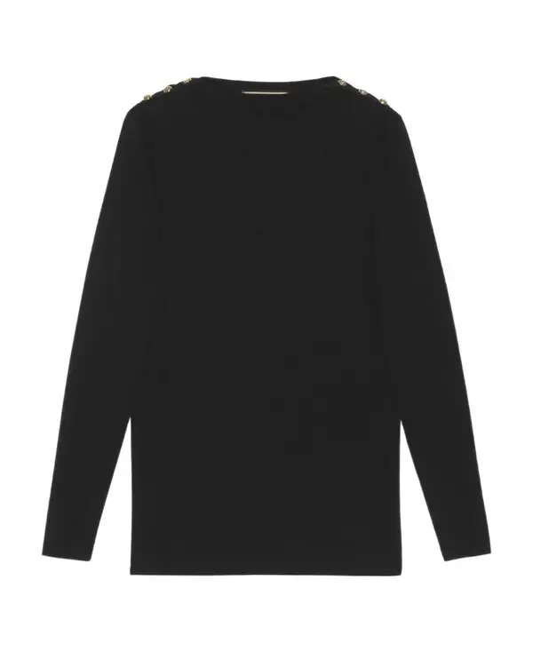 Gucci Rib-stitched Cashmere Top With Interlocking G Buttons - Black