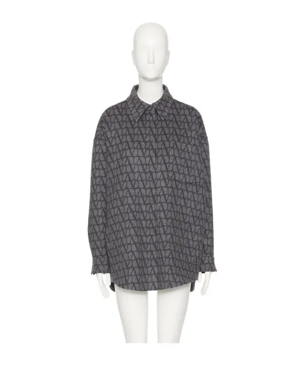 Valentino Garavani Toile Iconographe Curved Hem Reversible Shirt