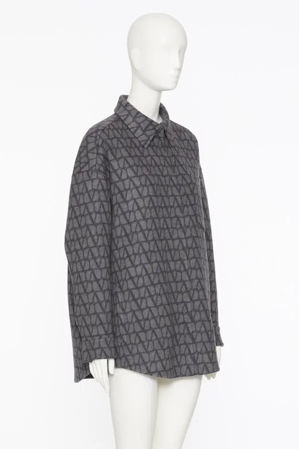 Valentino Garavani Toile Iconographe Curved Hem Reversible Shirt