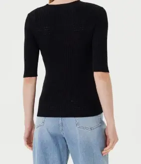 TWINSET Ribbed Embellished Top