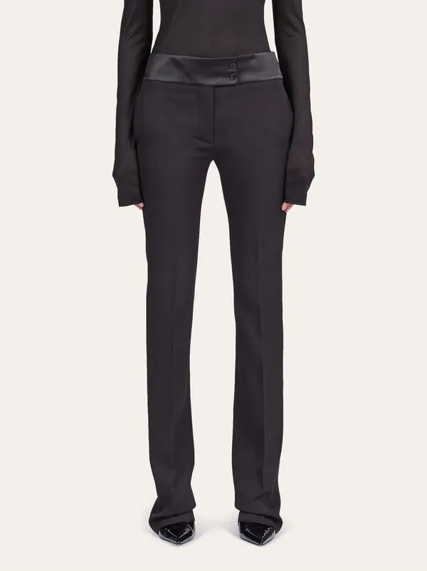 FERRAGAMO Front Crease Wool Casual Pants