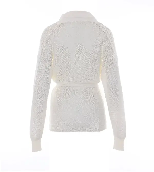 TWINSET Belted Embroidered Knit Cardigan