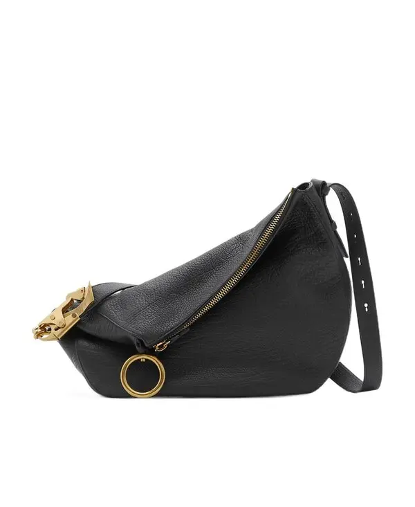Burberry Medium Knight Ring Detailed Shoulder Bag - Black