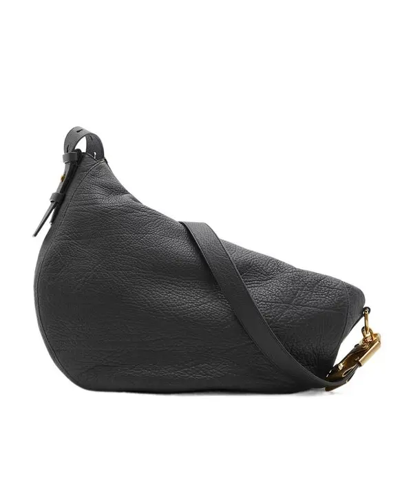 Burberry Medium Knight Ring Detailed Shoulder Bag - Black