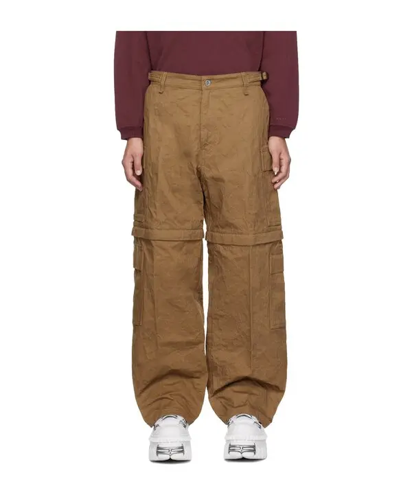 Vetements Metallic Wrinkled Cargo Pants - Beige