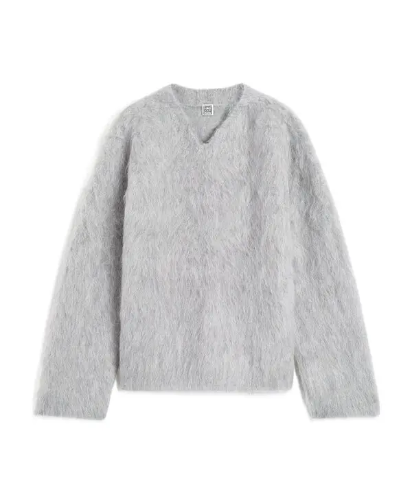 TOTEME Brushed V-neck Jumper - Gray