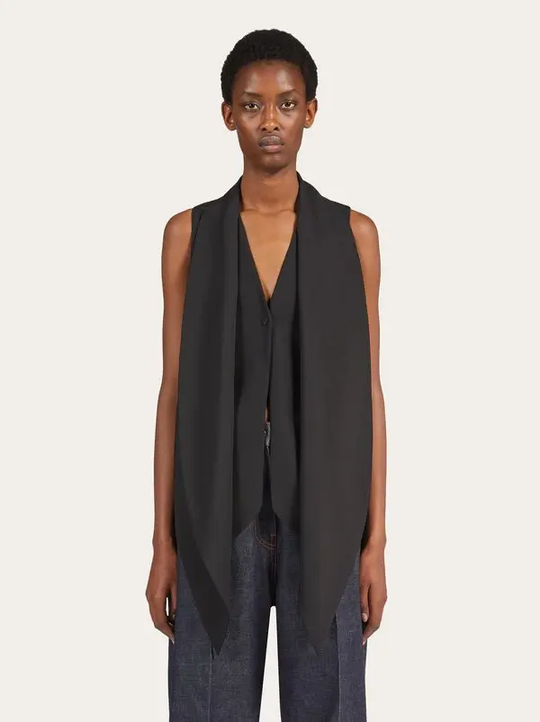 FERRAGAMO Single Button Closure Waistcoat With Pointed Hem