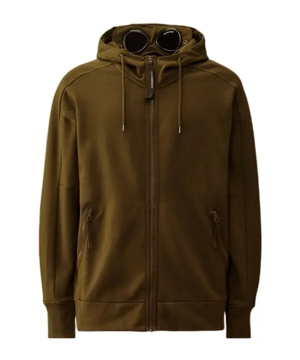 C.P. COMPANY Goggle Zip-up Sweatshirt - Ivy Green