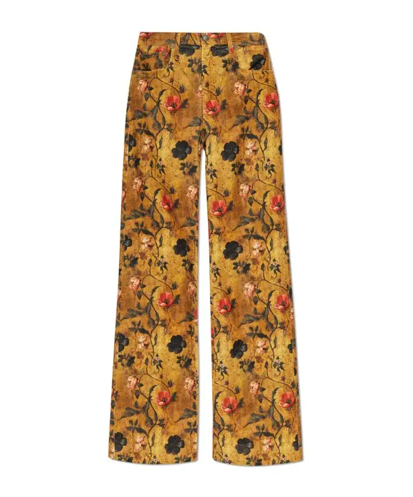R13 Floral Pattern Track Pants - Brown