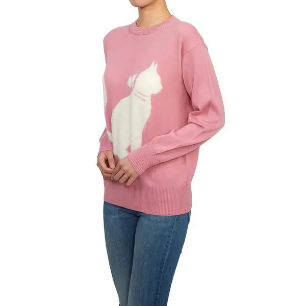 Max Mara Crewneck Jumper With Patterned Design - Pink