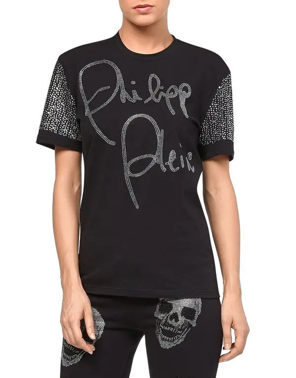 Philipp Plein Embellished Logo T-shirt