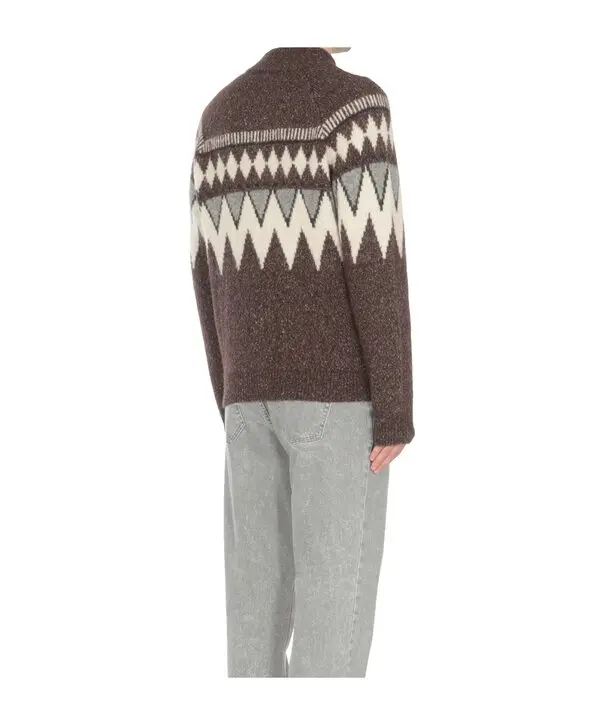 Peserico Jacquard Mock Neck Cardigan