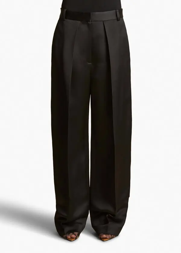 Khaite Marinta Wide-leg Tailored Pleated Trousers