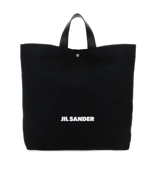 JIL SANDER Logo Print Tote Bag - Black