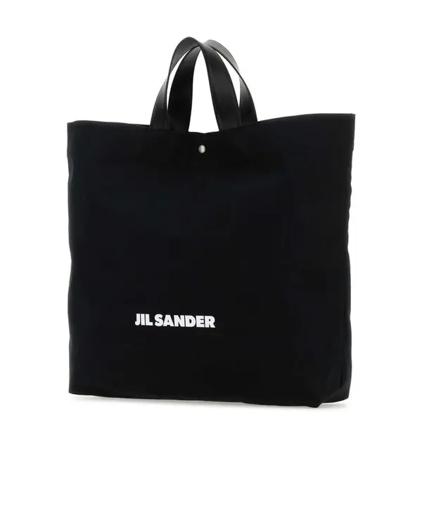 JIL SANDER Logo Print Tote Bag - Black
