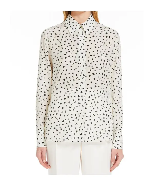 Max Mara All-over Printed Long-sleeved Shirt - Ivory