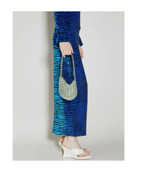 Rabanne Velvet Zebra Print Maxi Skirt