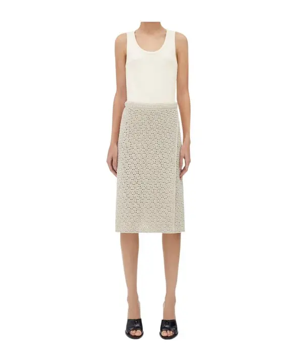 Bottega Veneta Crochet Knit Midi Skirt