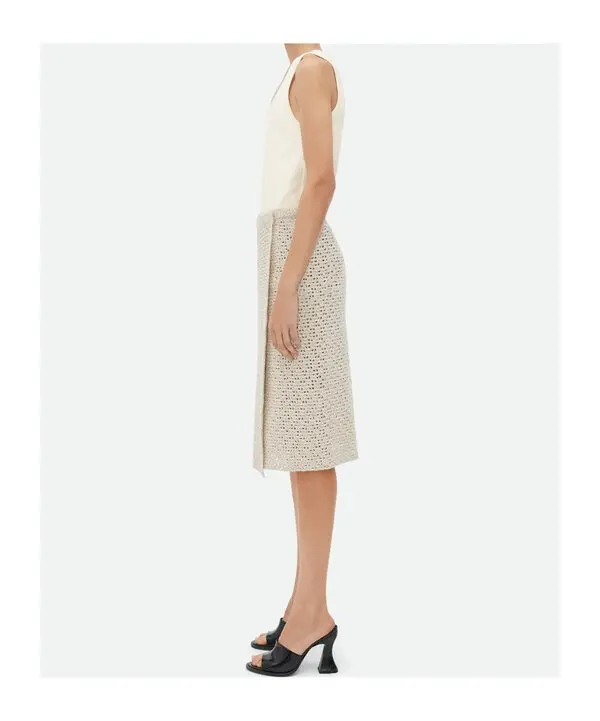 Bottega Veneta Crochet Knit Midi Skirt