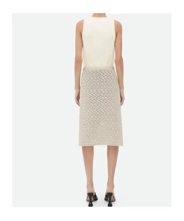 Bottega Veneta Crochet Knit Midi Skirt