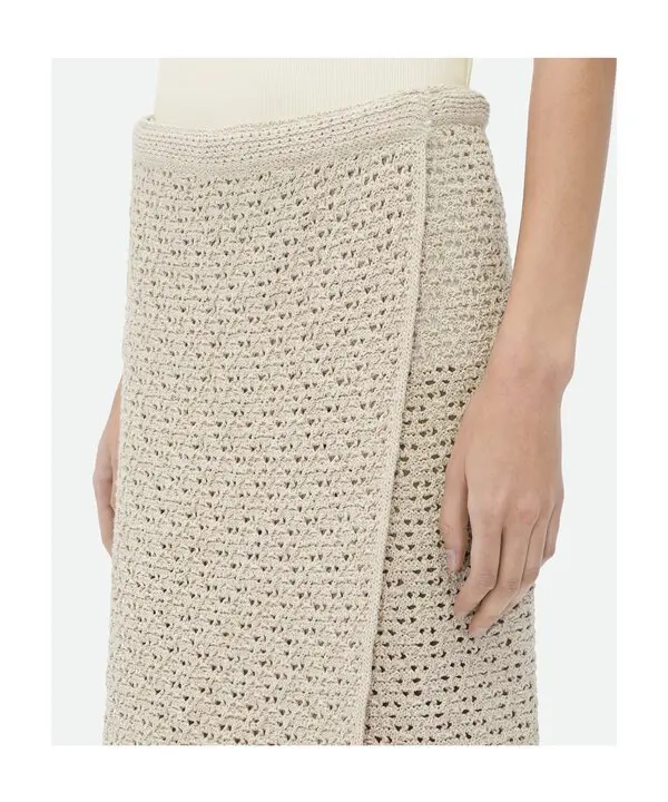 Bottega Veneta Crochet Knit Midi Skirt