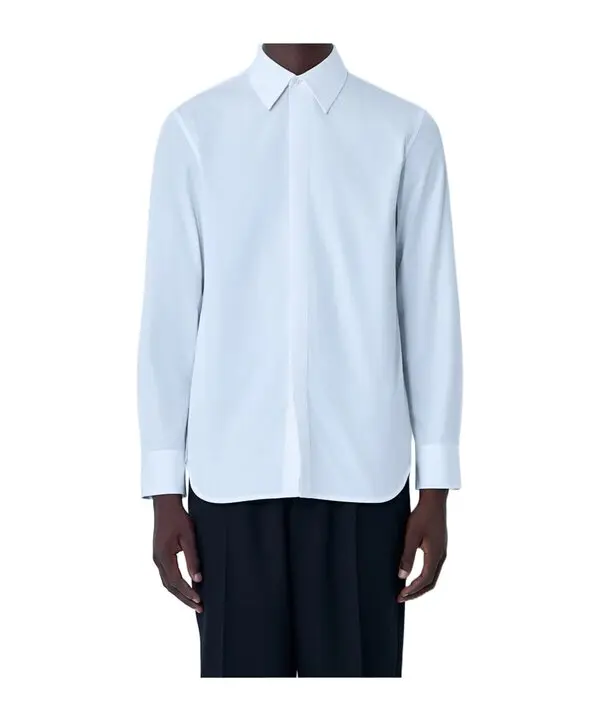 JIL SANDER Concealed Button Shirt - Blue