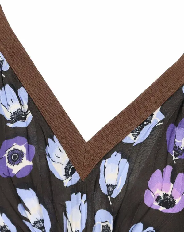 Prada Graphic Print V-neck Sleeveless Maxi Dress
