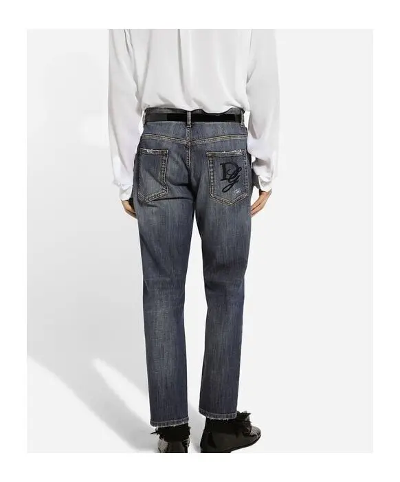 Dolce & Gabbana Logo Embroidered Jeans