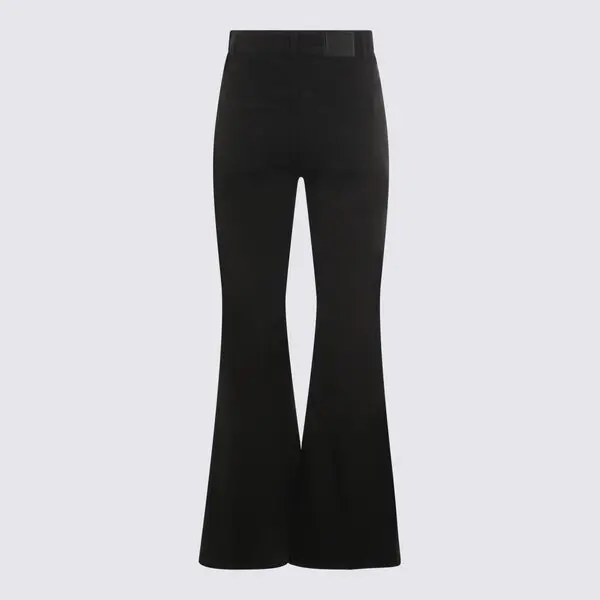 TWINSET Flared Leather Jeans - Black