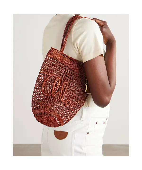 Chloé Small Banana Raffia Tote Bag