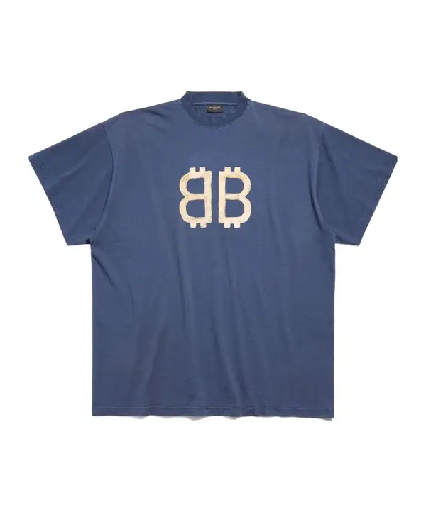 Balenciaga Logo Printed T-shirt - Blue