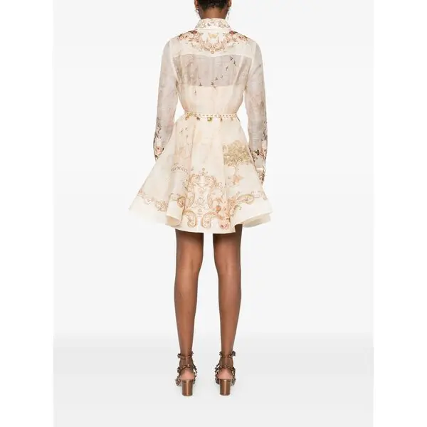 Zimmermann Memento Printed Belted Shirt Dress