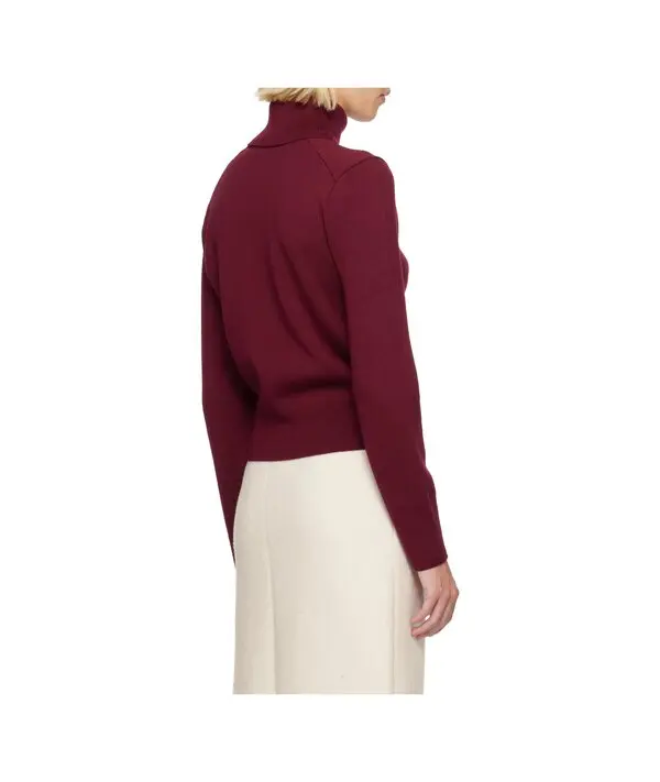AMI Paris De Coeur Wool Turtleneck Sweater - Red