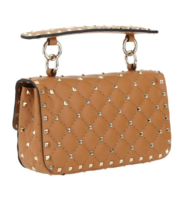 Valentino Garavani Rockstud Spike Small Shoulder Bag - Brown