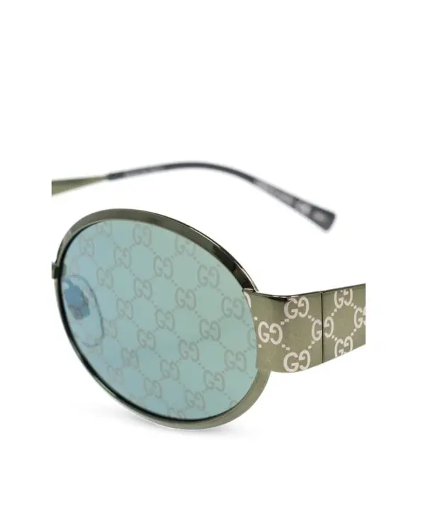 Gucci Full Rim Oval Sunglasses With Gg Pattern