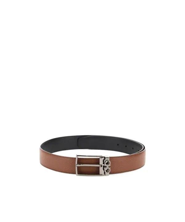 FERRAGAMO Mini Gancini Buckle Belt - Black