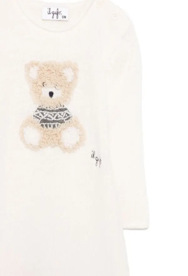 IL GUFO Padded Bear Jumpsuit With Shoulder Buckles