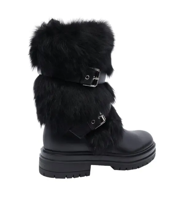 GIANVITO ROSSI Maverick Buckle Detailed Biker Boots - Black