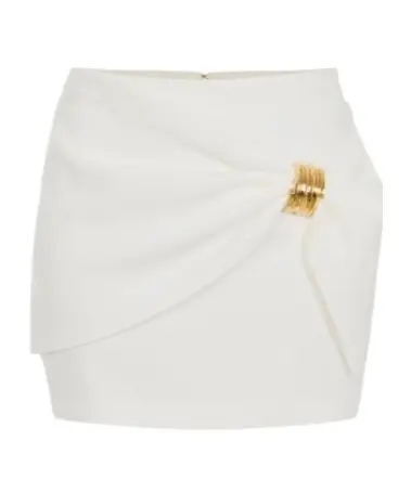 Elisabetta Franchi Draped Detail Mini Skirt - Ivory