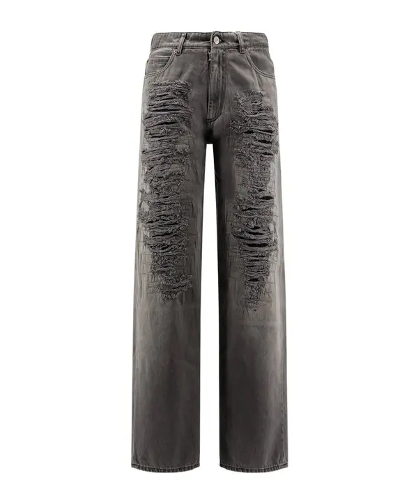 MAISON MARGIELA Distressed Wide-leg Jeans - Black