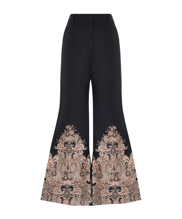 Zimmermann Paisley Printed Flared Pants - Black