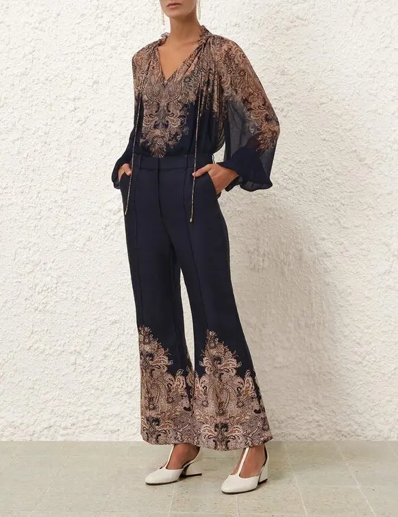 Zimmermann Paisley Printed Flared Pants