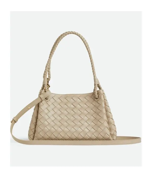 Bottega Veneta Woven Leather Shoulder Bag - Ecru