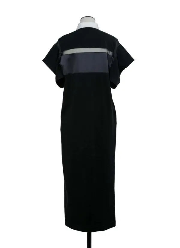 Sacai Short Sleeve Collared Dress With Side Pockets