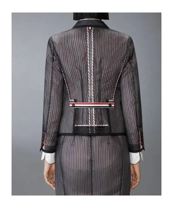Thom Browne Striped Organza Blazer