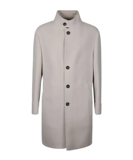 Eleventy Stand Collar Single-breasted Coat