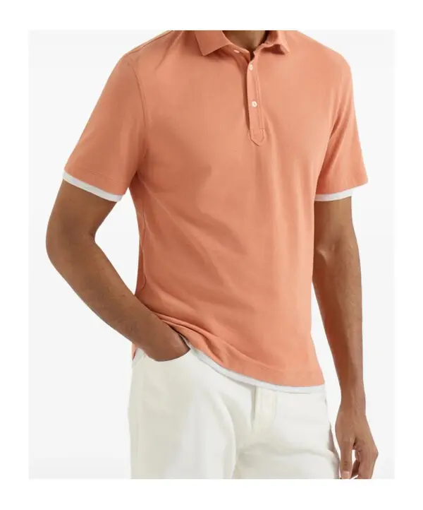 Brunello Cucinelli Button-fastening Short-sleeve Polo Shirt - Orange