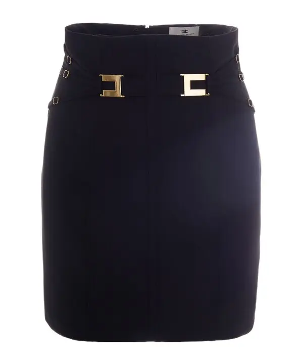 Elisabetta Franchi High Waist Mini Skirt With Metallic Details