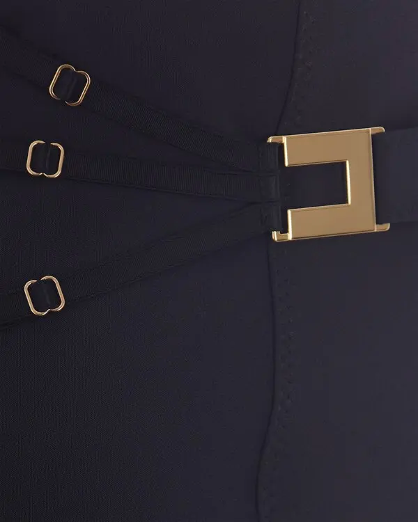 Elisabetta Franchi High Waist Mini Skirt With Metallic Details