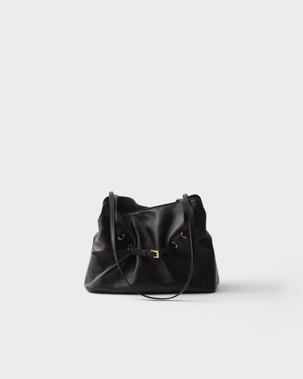 Prada Buckle Detailed Small Bucket Bag - Black